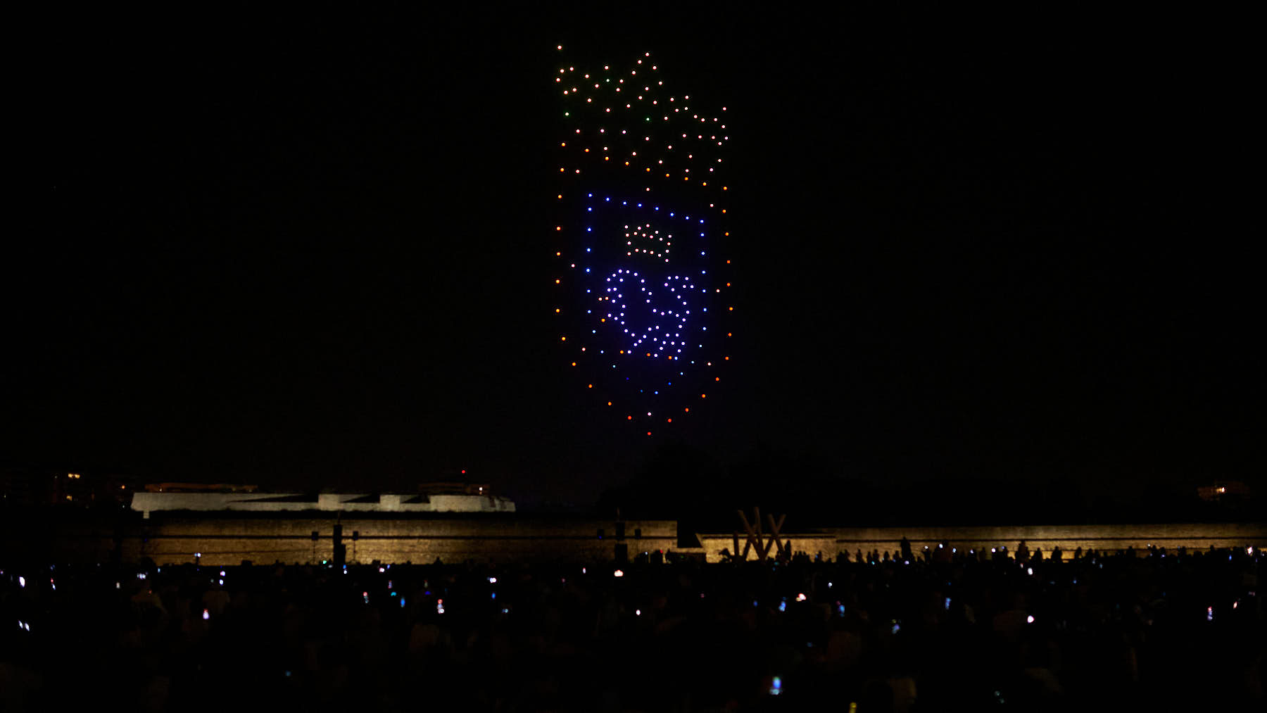 Fotos del espectáculo de drones del día del Privilegio de la Unión de ...